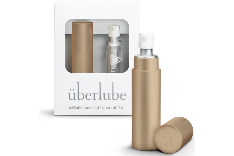 Uberlube Refillable Travel Case Gold - Hello Sexy